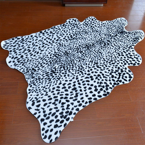Black And White Speckled Faux Leopard Rug – Royale One